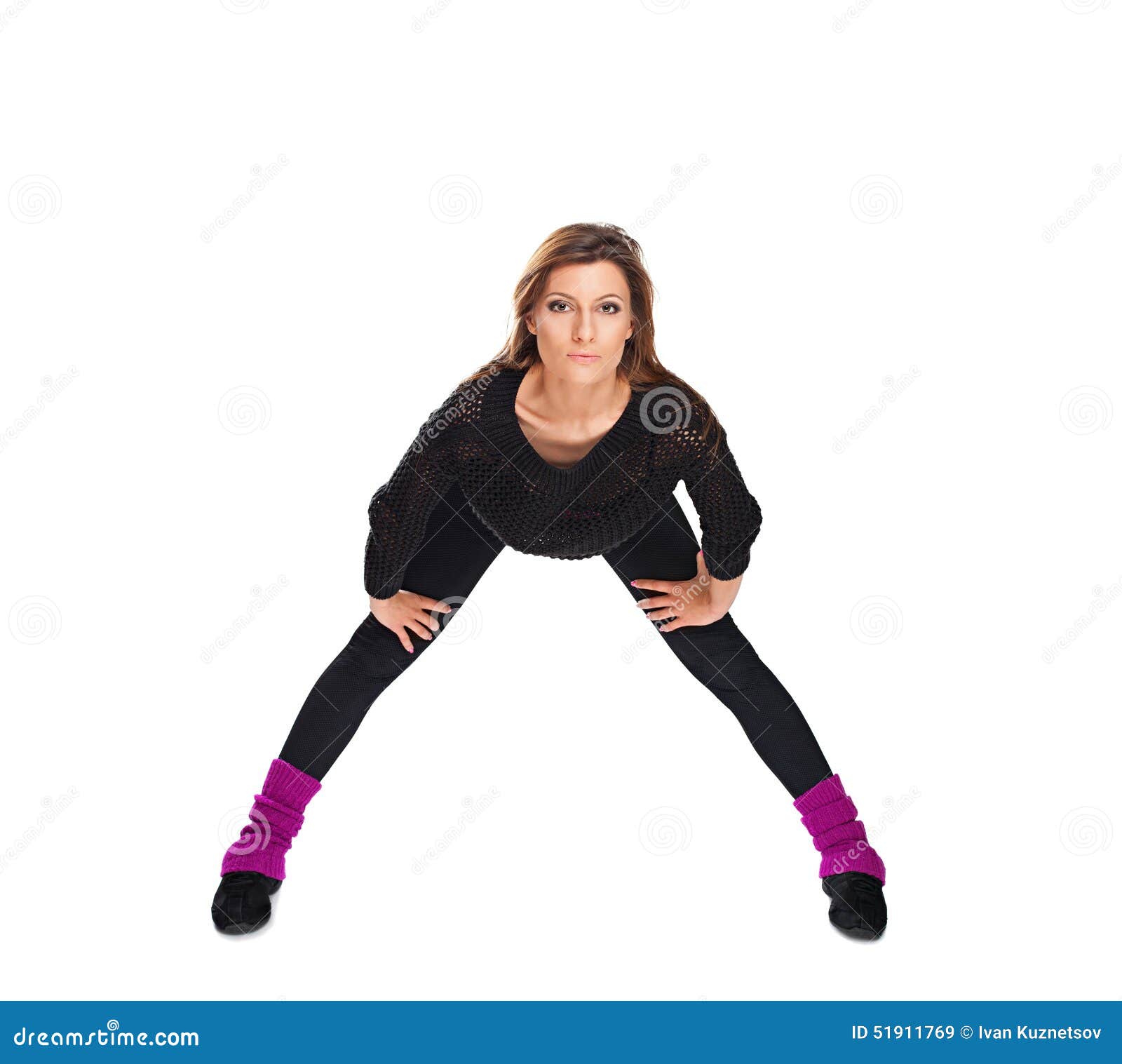Attractive Girl Leaned Forward Stock Image - Image of dancing, copy ...