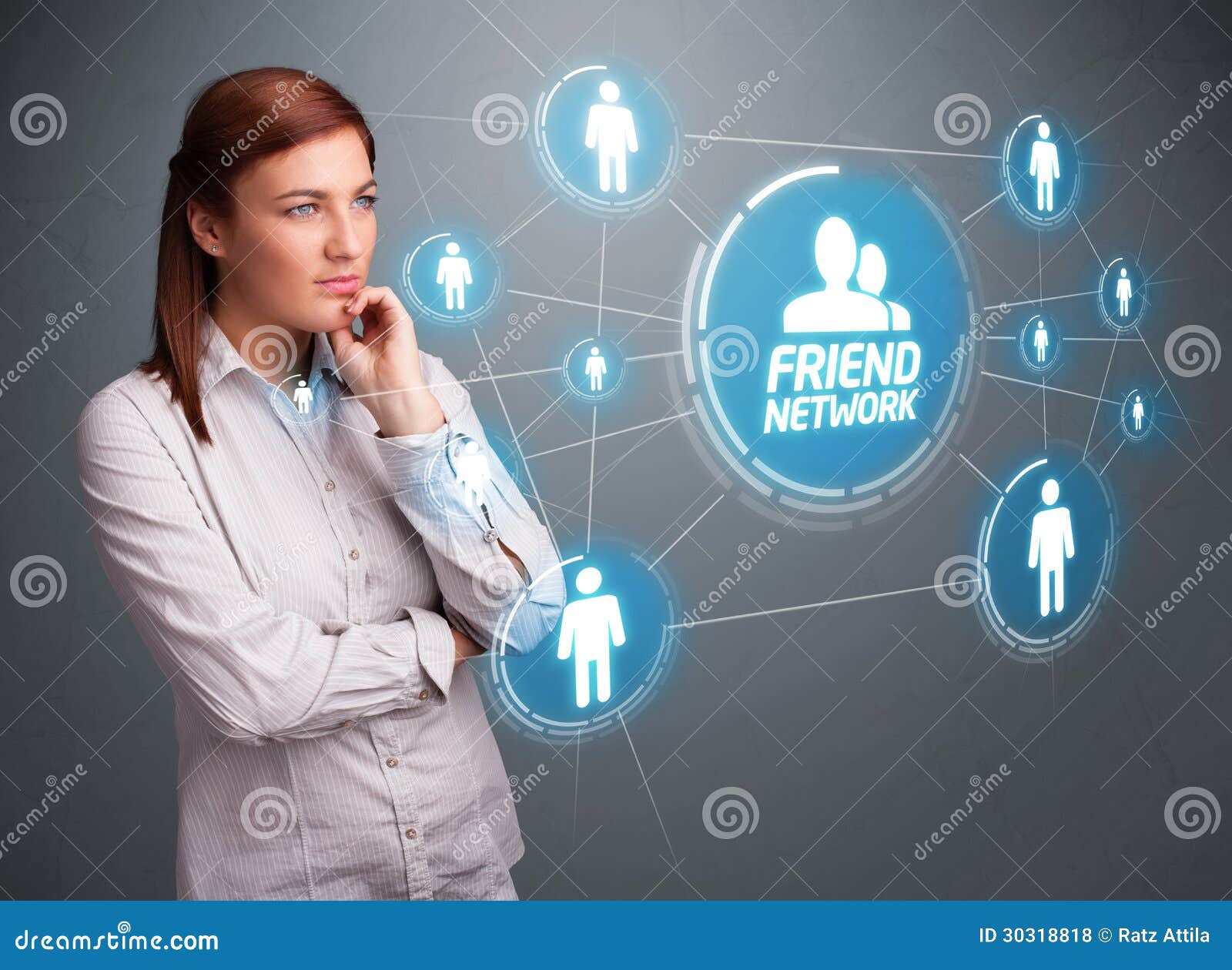 Attractive Girl Looking at Modern Social Network Stock Photo - Image of ...