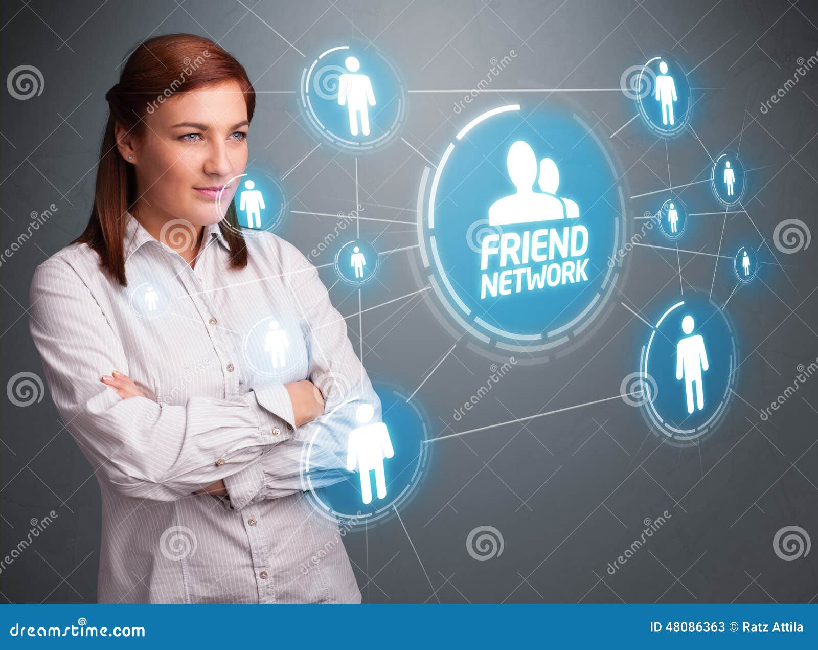Attractive Girl Looking at Modern Social Network Stock Image - Image of ...