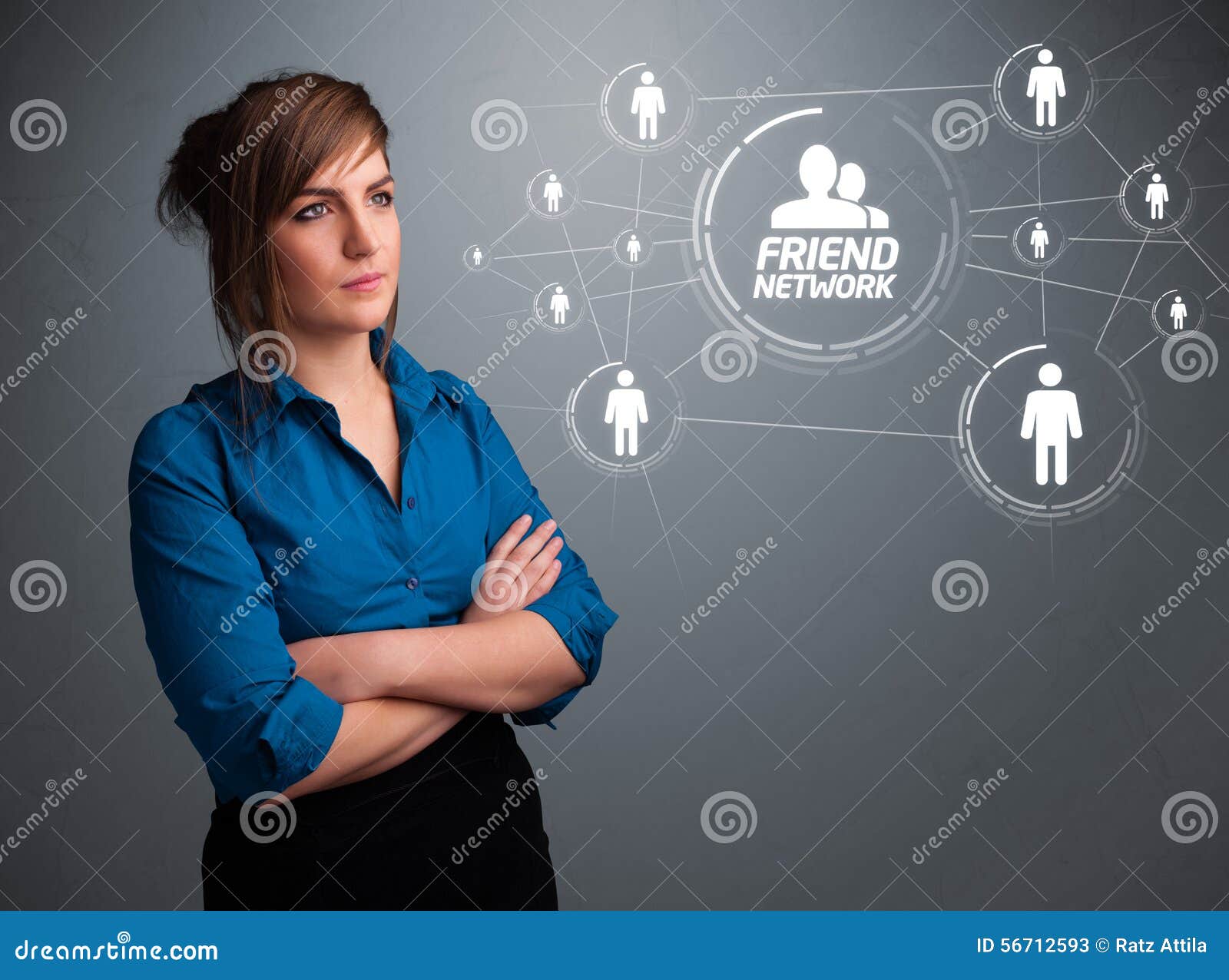 Attractive Girl Looking at Modern Social Network Stock Image - Image of ...