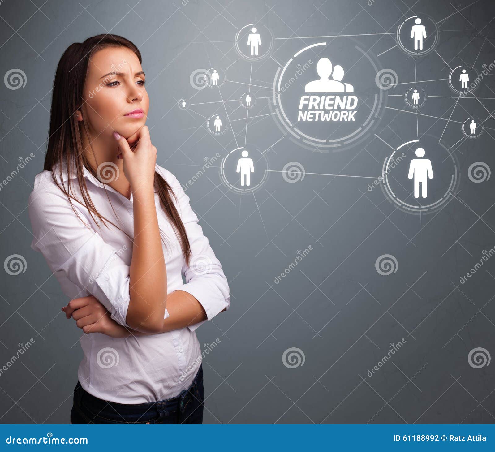 Attractive Girl Looking at Modern Social Network Stock Photo - Image of ...
