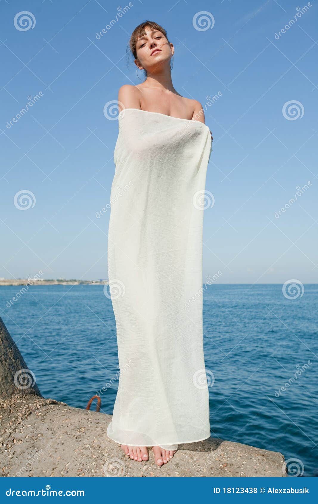 Attractive girl in pareo stock photo. Image of sunlight - 18123438