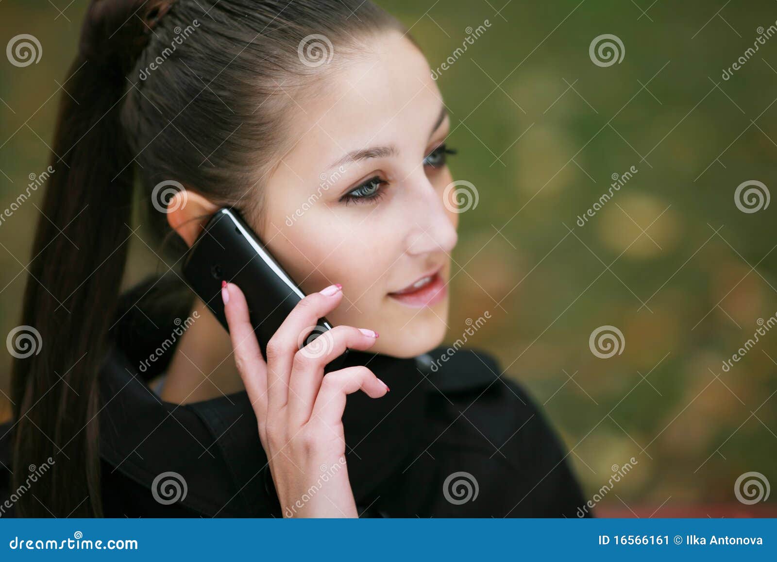 Attractive Girl on the Phone Stock Image - Image of hair, phone: 16566161