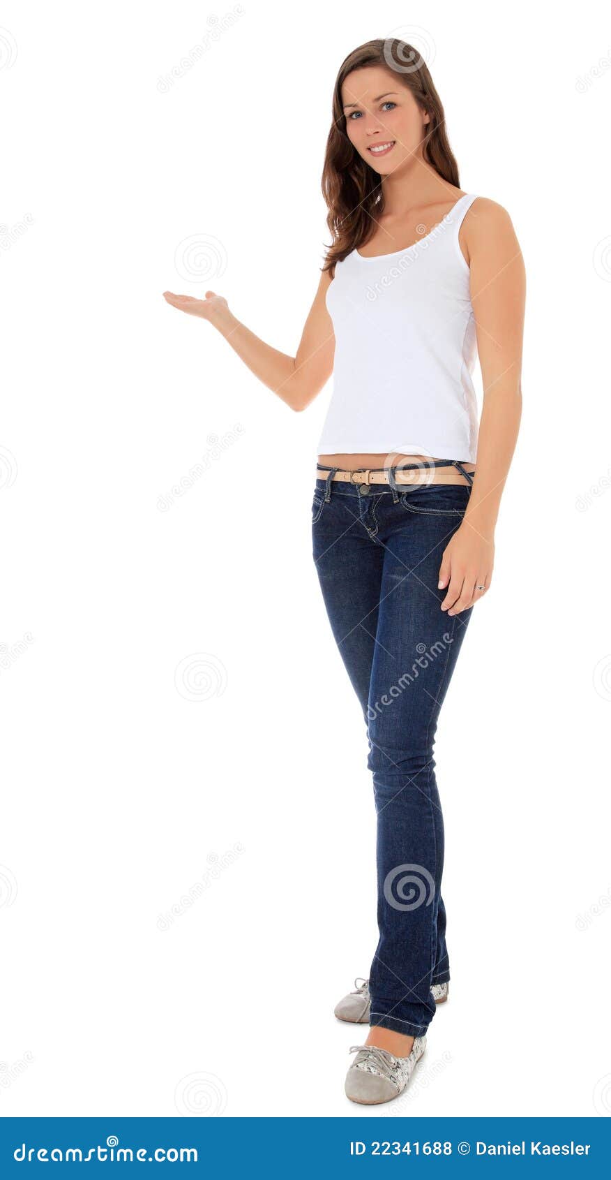 Attractive Girl Pointing To the Side Stock Photo - Image of ...