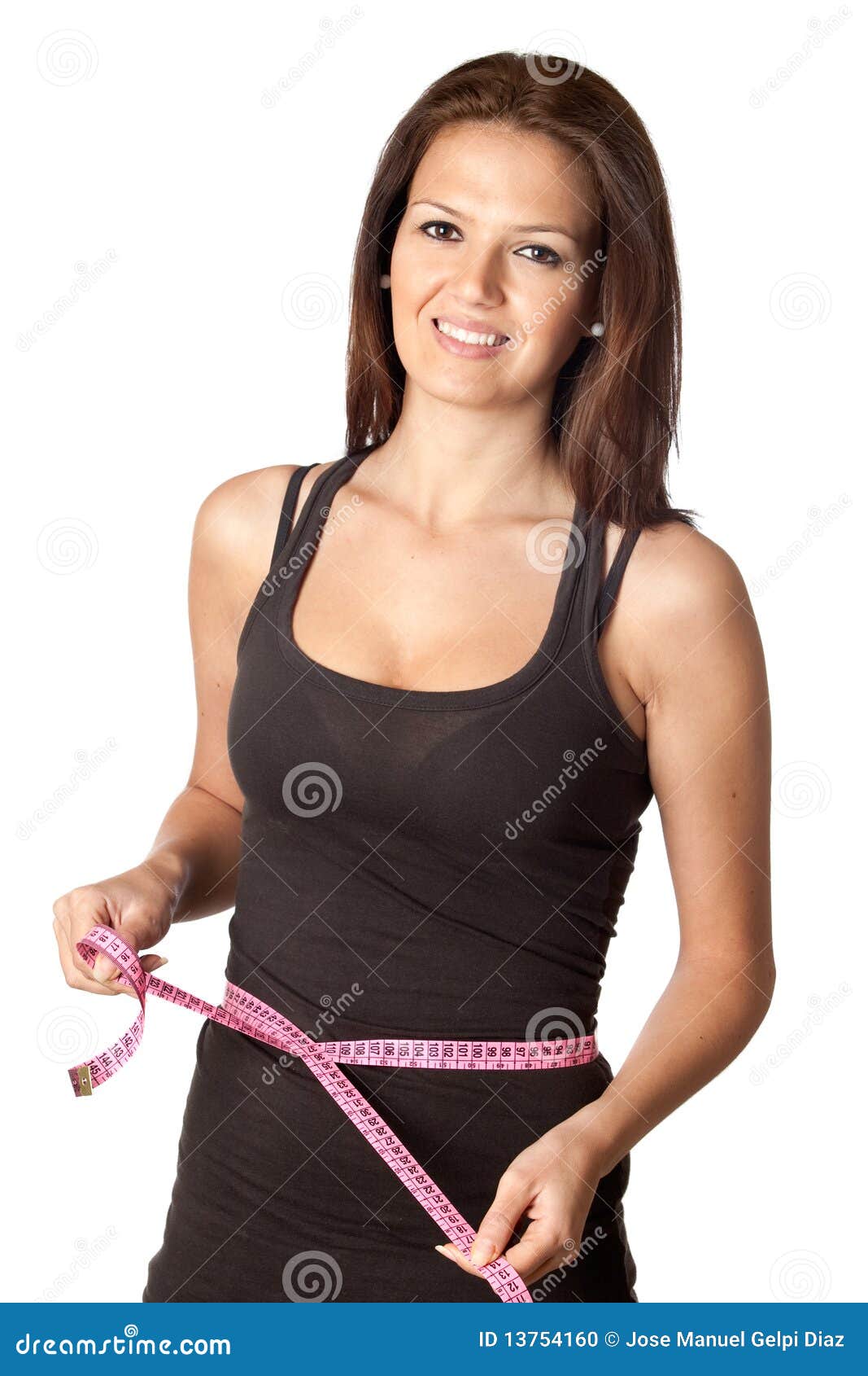 Attractive Girl with Tape Measure Stock Photo - Image of isolated, diet ...