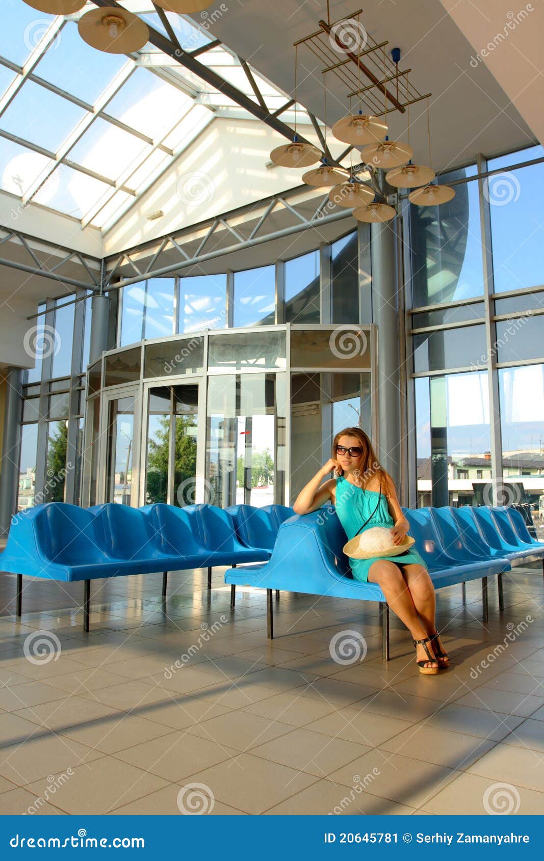 Attractive Girl Waiting Somebody Stock Image - Image of female, board ...