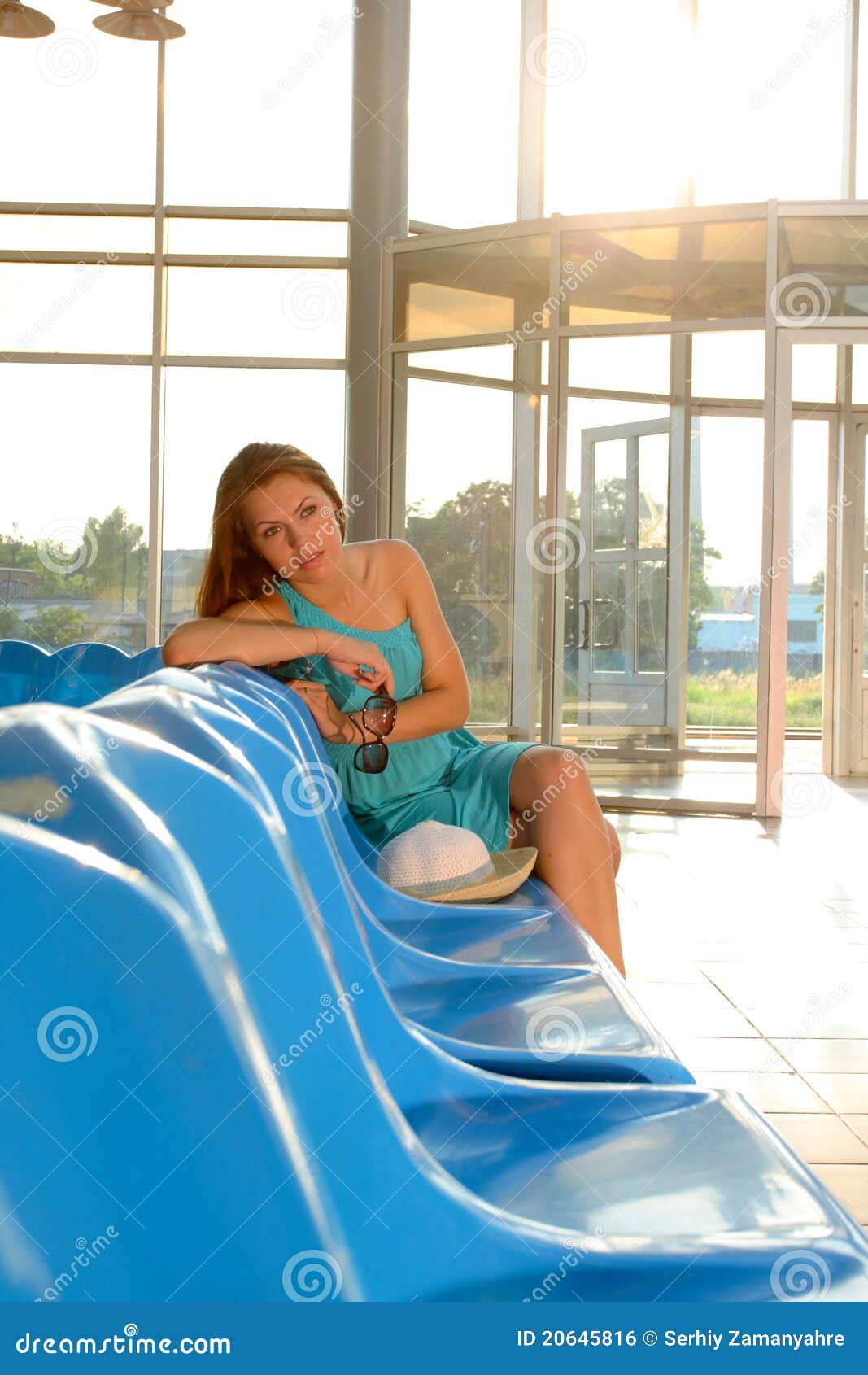 Attractive Girl Waiting Somebody Stock Photo - Image of rush, board ...