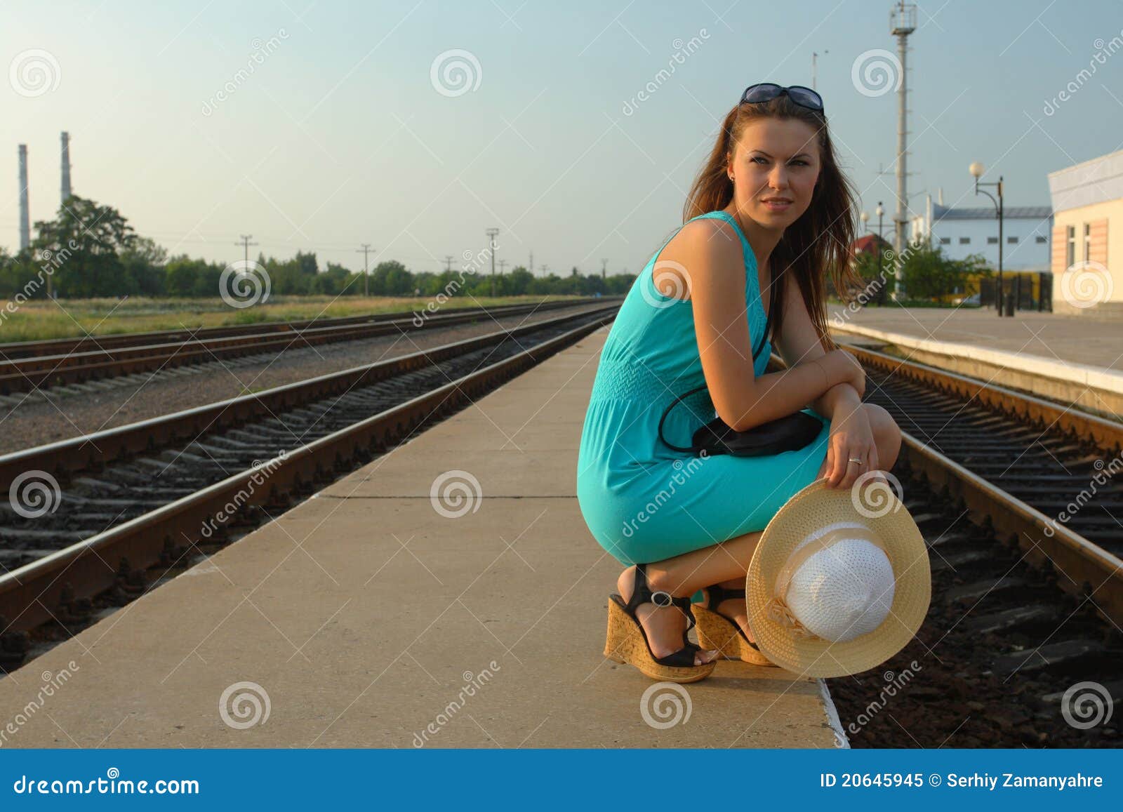 Attractive Girl Waiting Somebody Stock Image - Image of journey, posing ...