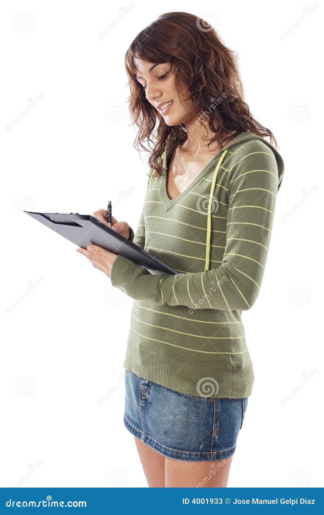 Attractive girl writing stock image. Image of models, lips - 4001933