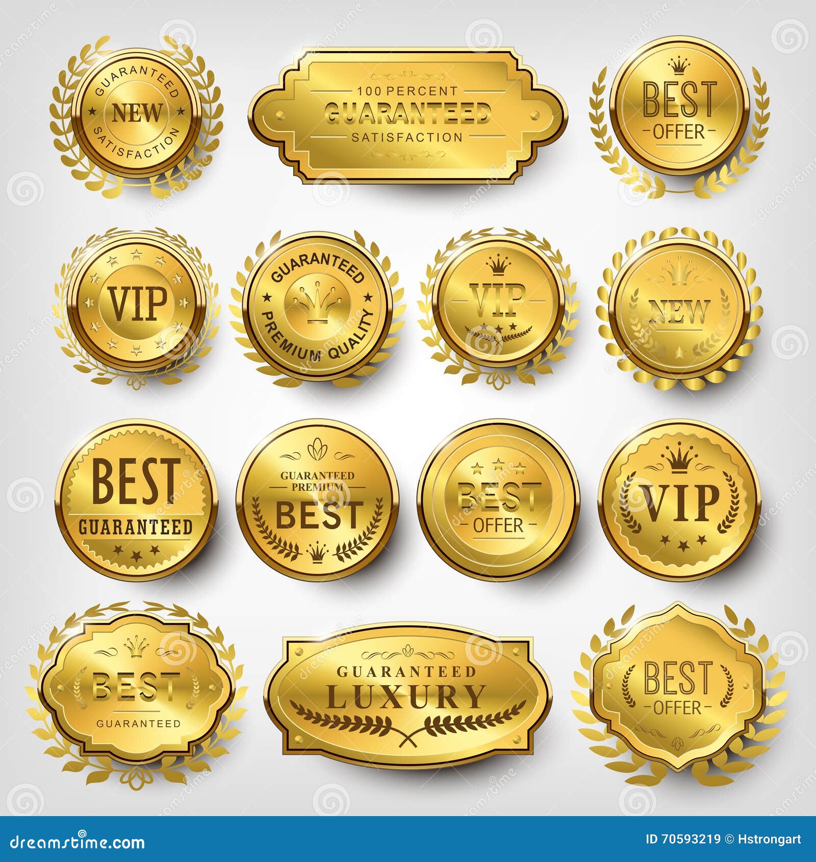 Attractive Golden Labels Design Stock Illustration - Illustration of ...
