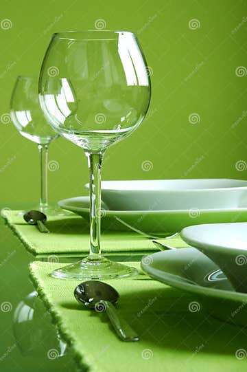 Attractive Green Table Setting Stock Photo - Image of formal, dine: 2204906
