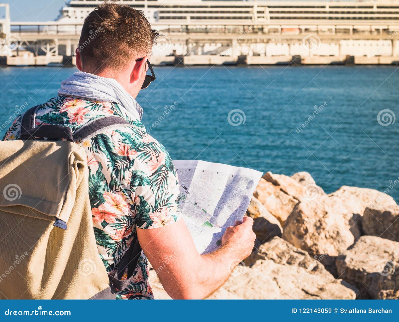 Attractive Guy with a Backpack Stock Image - Image of adventure ...