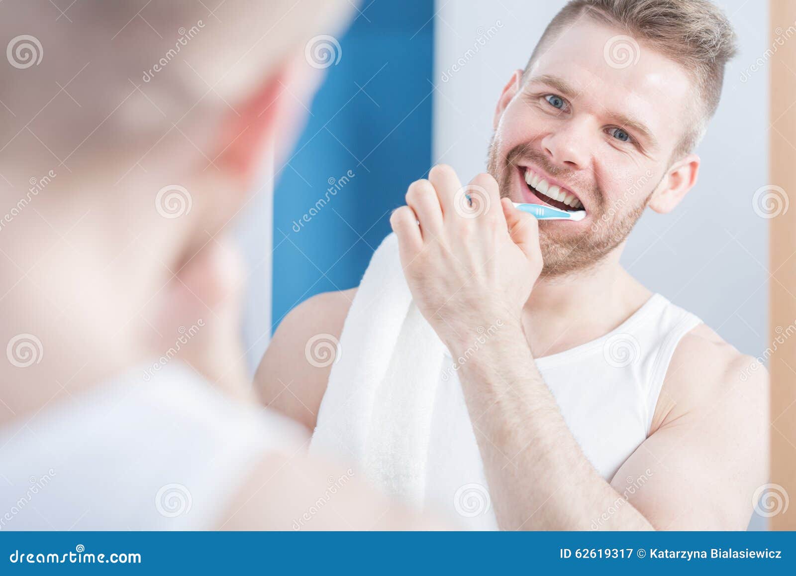 Attractive Guy Brushing His Teeth Stock Image - Image of healthy ...