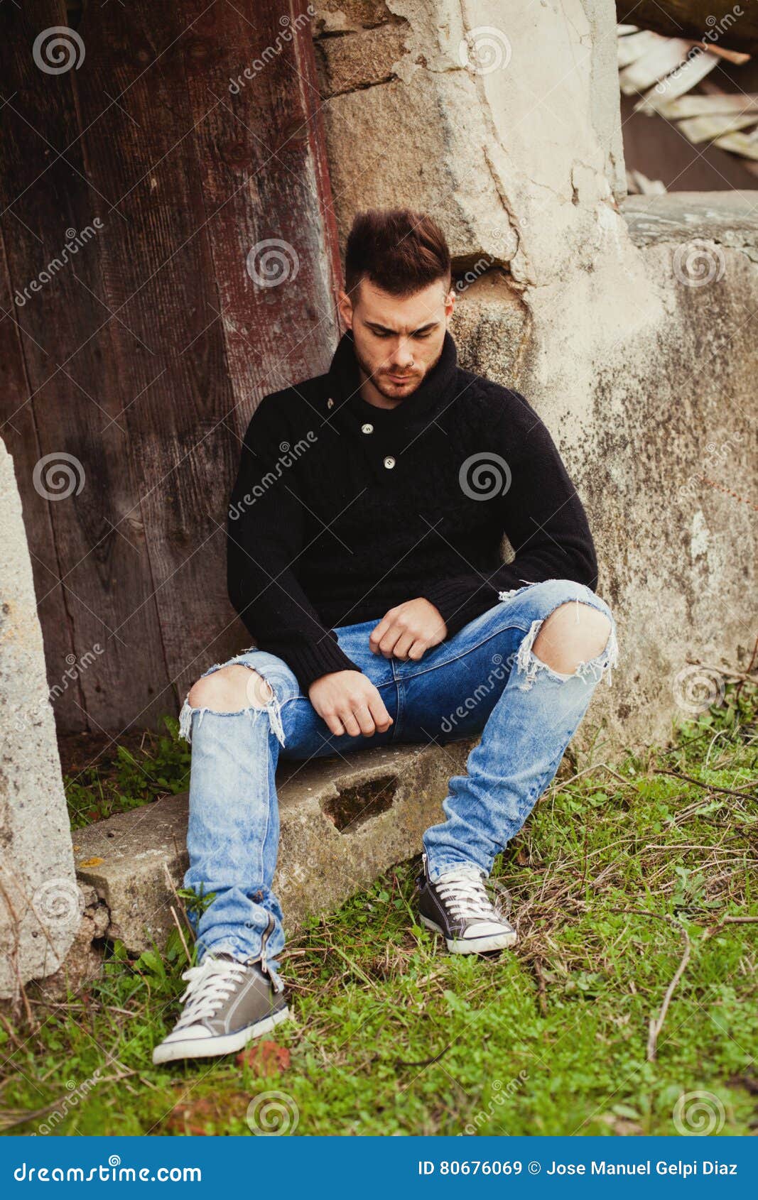 Attractive Guy in a Old House Stock Image - Image of adult, door: 80676069