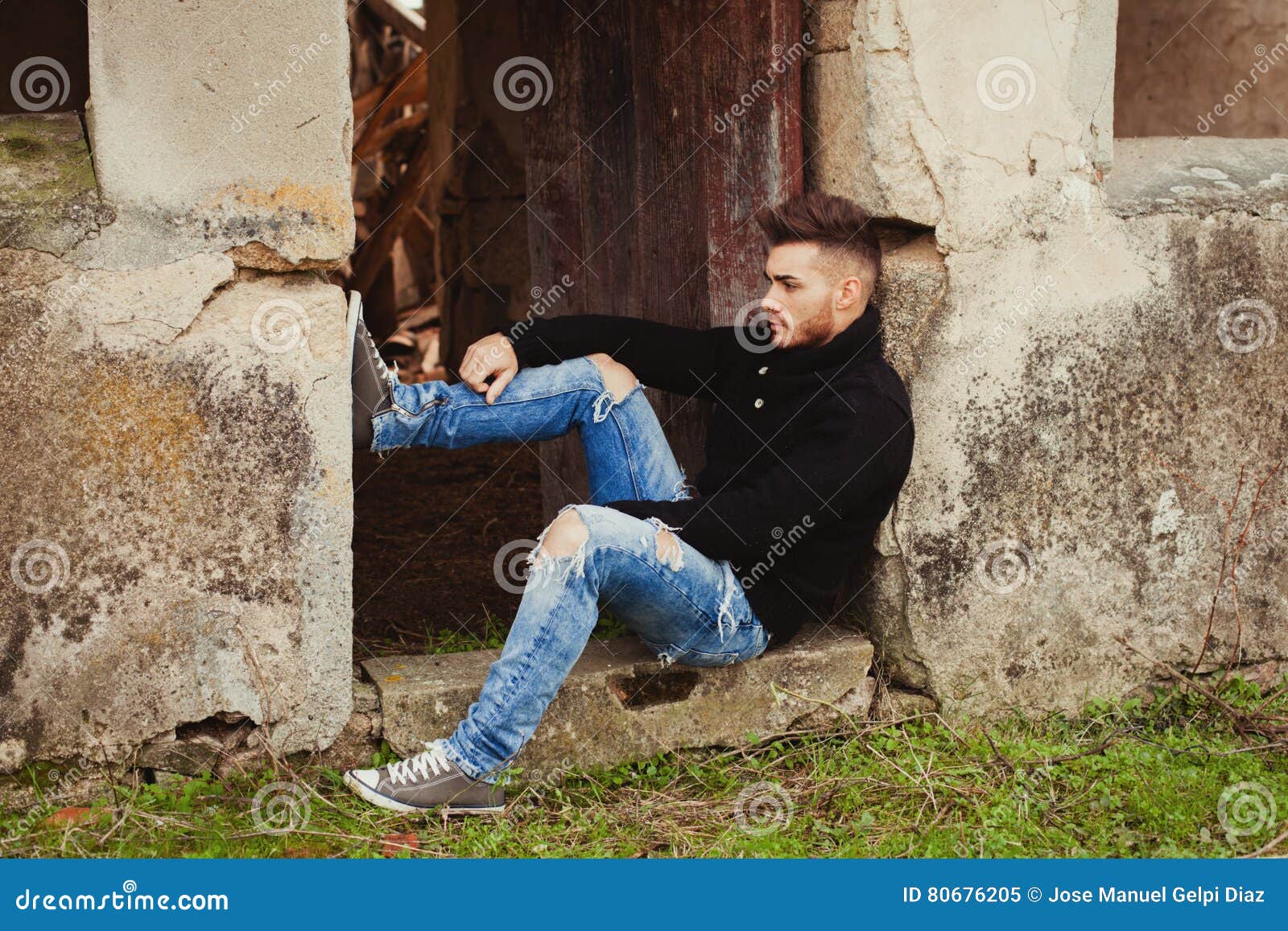 Attractive Guy In A Old House Stock Image - Image of attractive ...