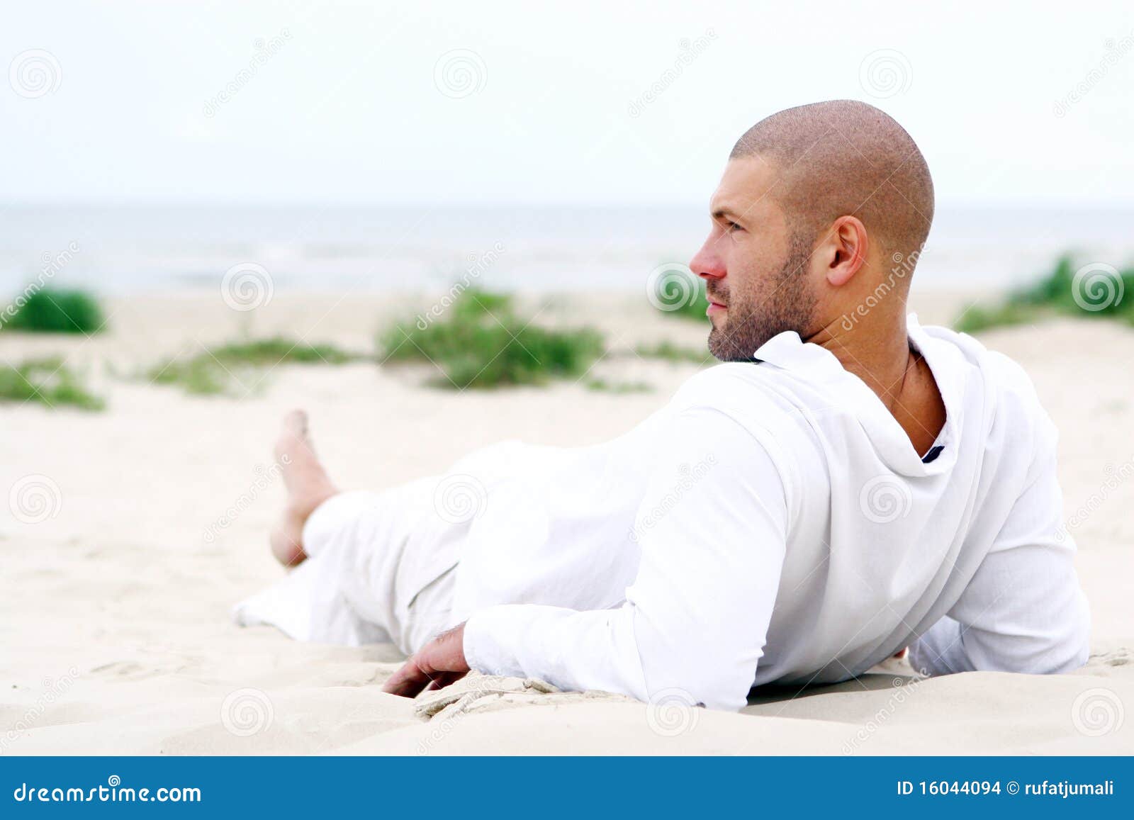 Attractive and Happy Man on Beach Stock Photo - Image of male, holiday ...
