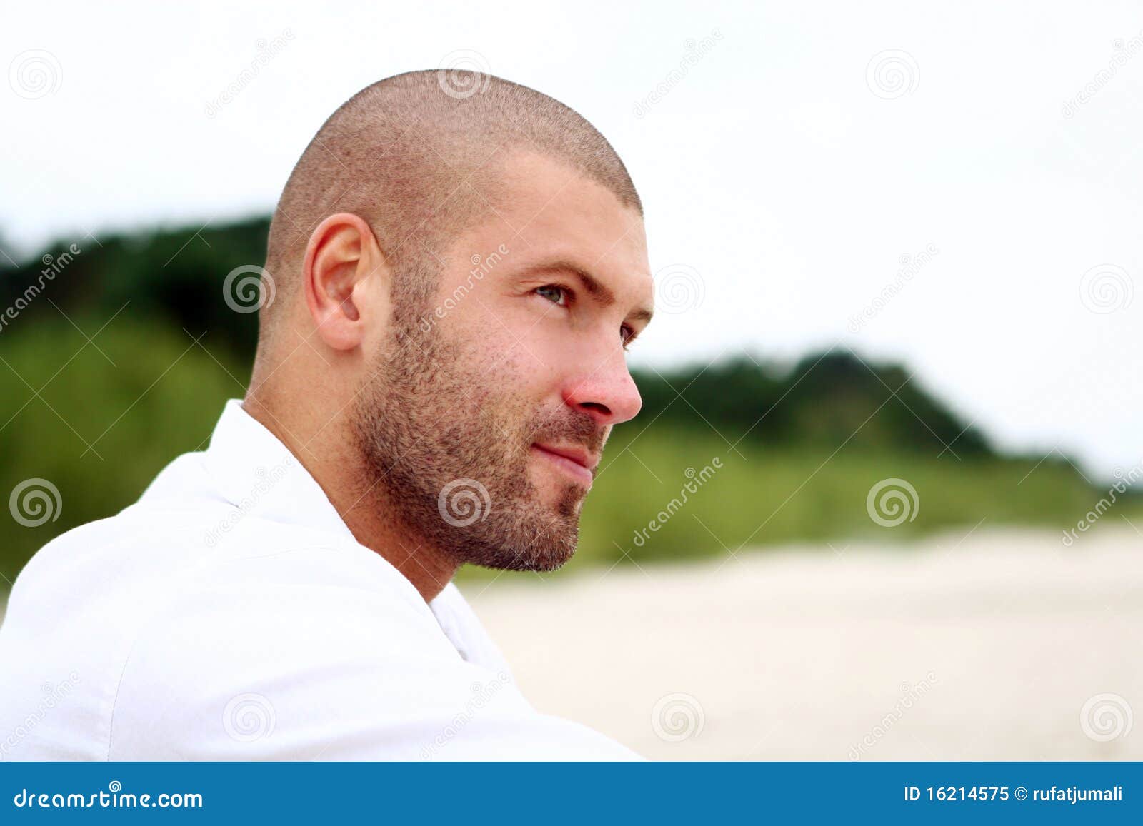 Attractive and Happy Man on Beach Stock Image - Image of outside, relax ...