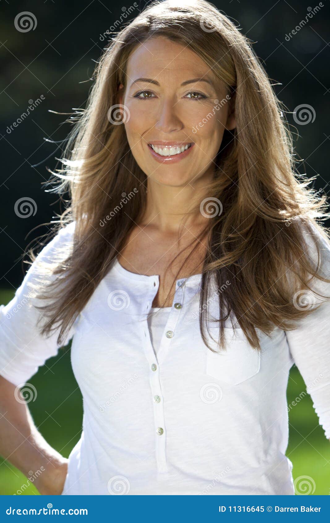 An Attractive Happy Woman in Her Thirties Stock Image - Image of ...