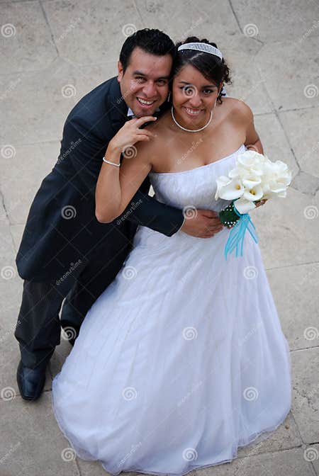 Attractive Hispanic Bride and Groom Stock Image - Image of boyfriend ...