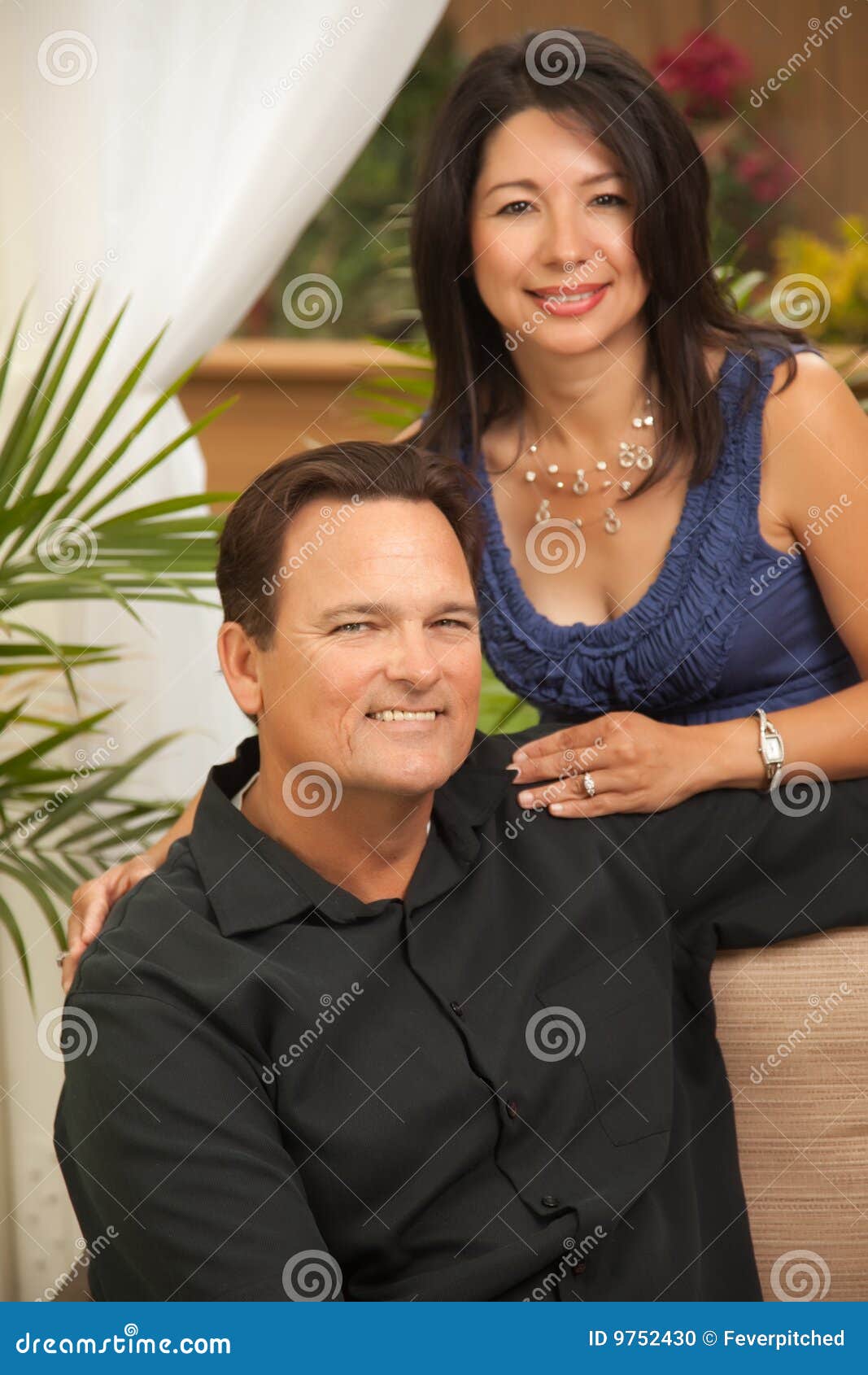 Attractive Hispanic and Caucasian Couple Stock Photo - Image of male ...