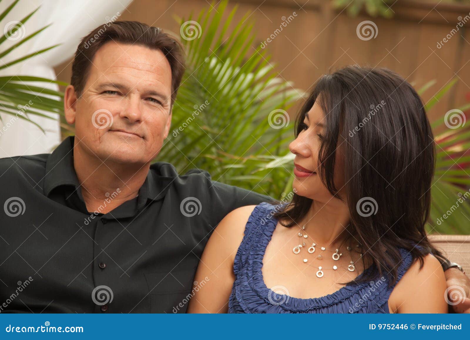 Attractive Hispanic and Caucasian Couple Stock Photo - Image of ...
