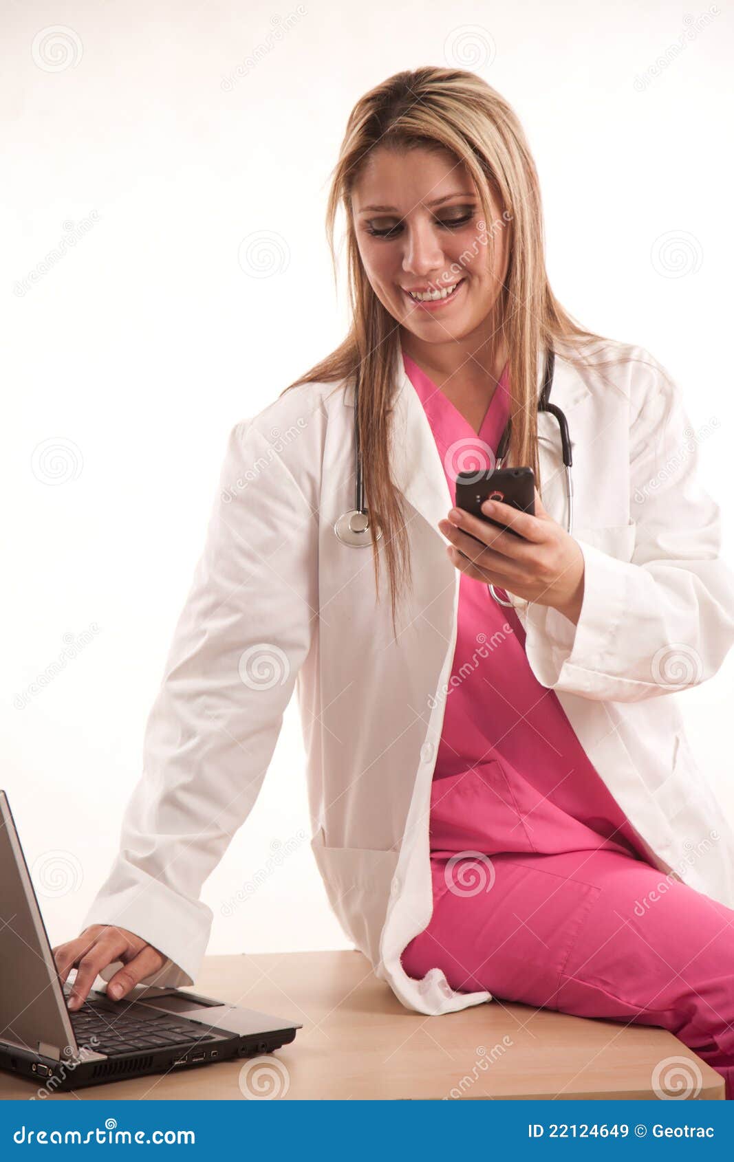 Attractive Hispanic Healthcare Worker Stock Image - Image of ...