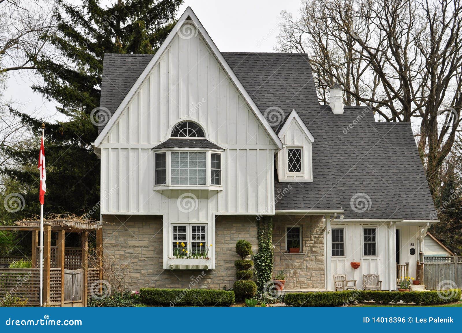 Attractive home stock photo. Image of mast, house, trees - 14018396