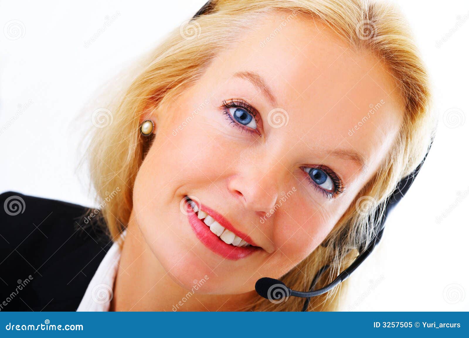 Attractive Hotline Operator Stock Image - Image of headset, caucasian ...