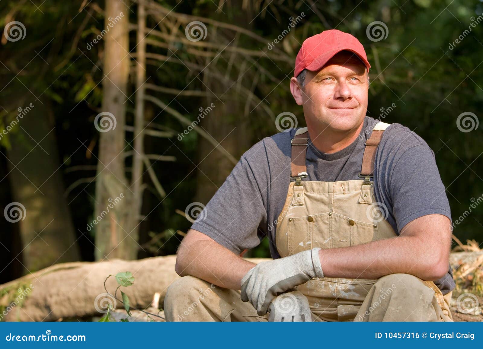 Attractive laborer resting stock photo. Image of timber - 10457316