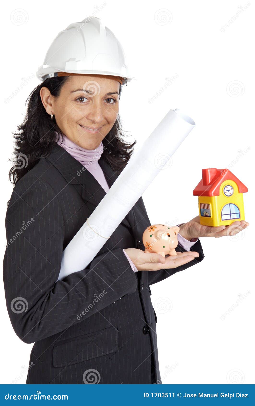 Attractive lady architect stock image. Image of engineer - 1703511