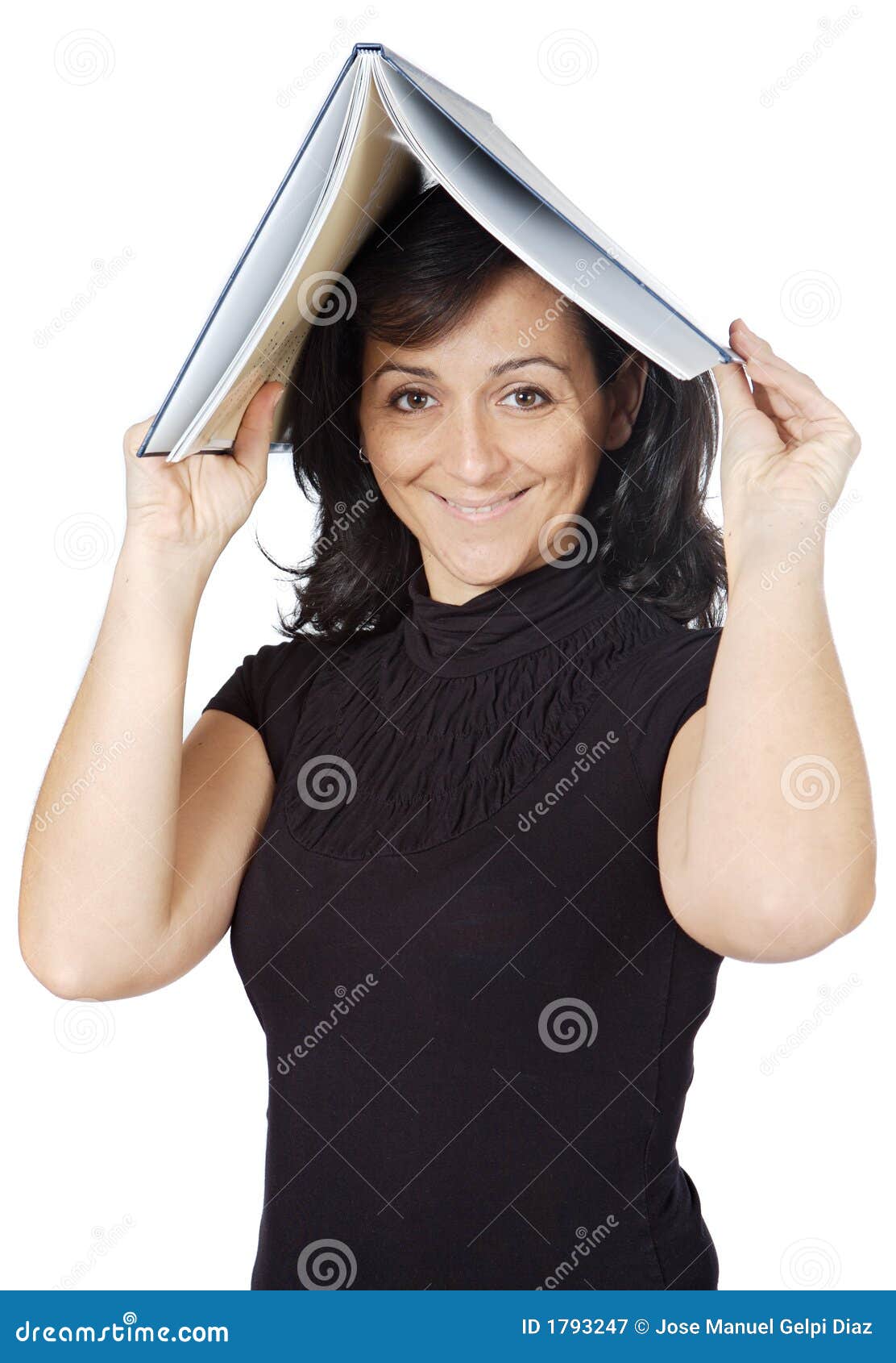 Attractive Lady with a Book in the Head Stock Image - Image of pretty ...