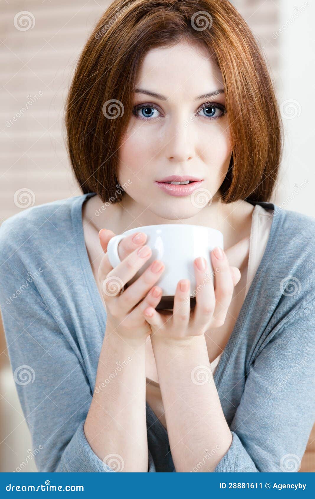 Attractive Lady with Cup of Tea Stock Image - Image of attractive ...