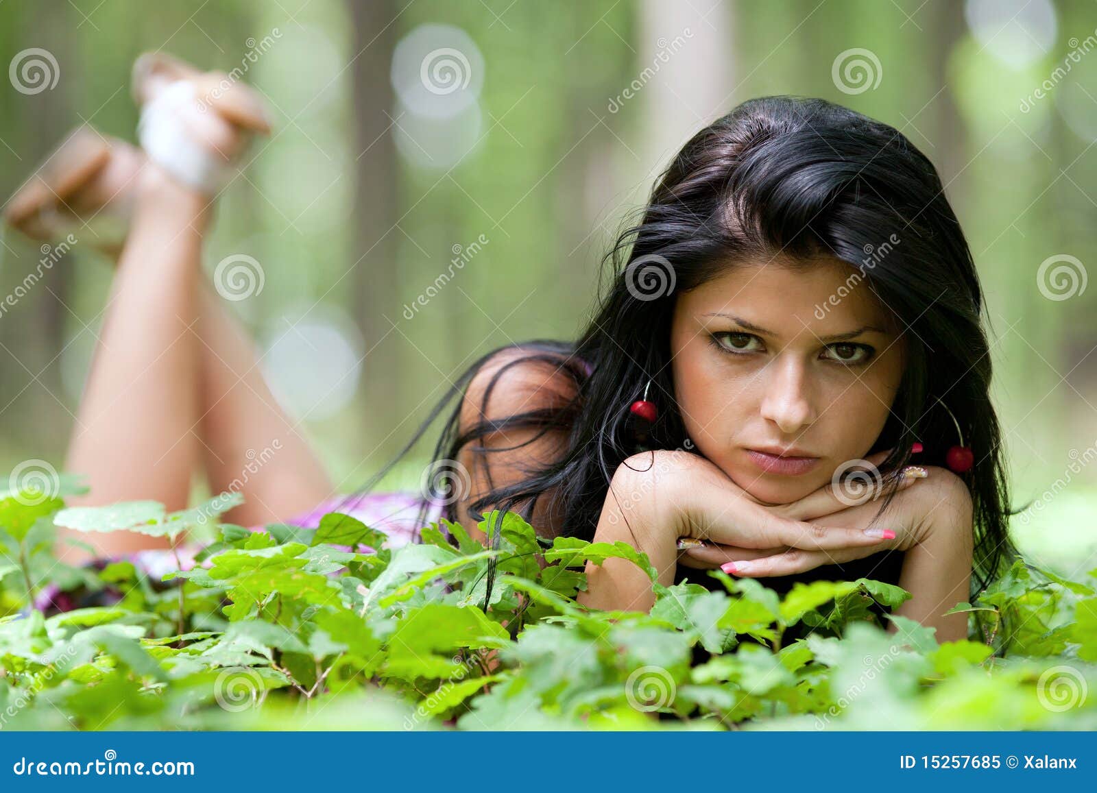 Attractive Lady in the Forest Stock Image - Image of green, girl: 15257685