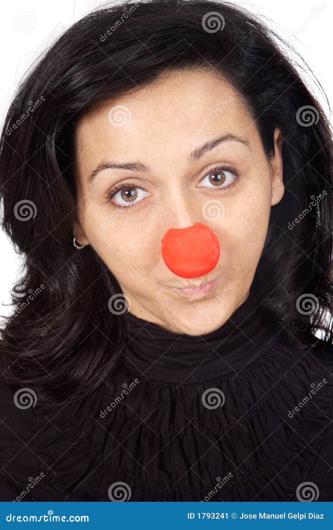Attractive Lady with a Red Nose Stock Image - Image of model, teen: 1793241