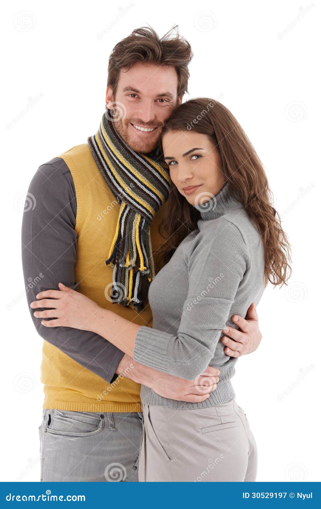 Attractive Loving Couple Smiling Stock Image - Image of fashionable ...