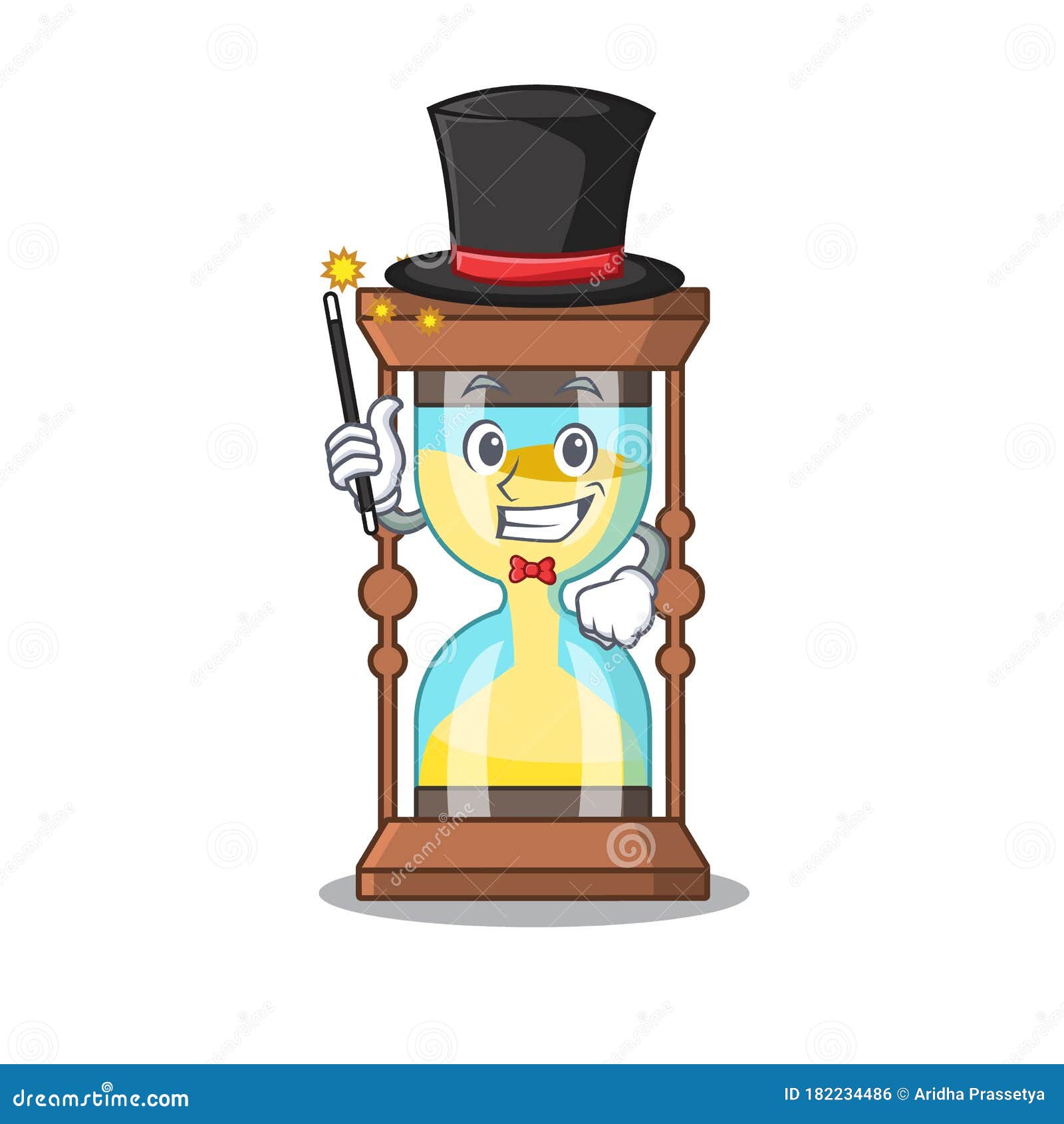 An Attractive Magician of Chronometer Cartoon Design Stock Vector ...