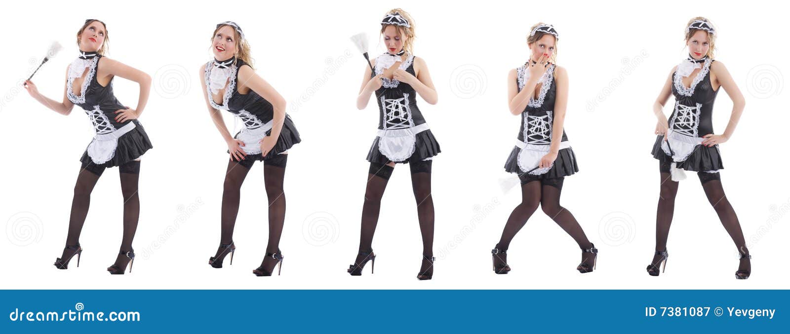 Attractive maid posing stock image. Image of apron, hotel - 7381087