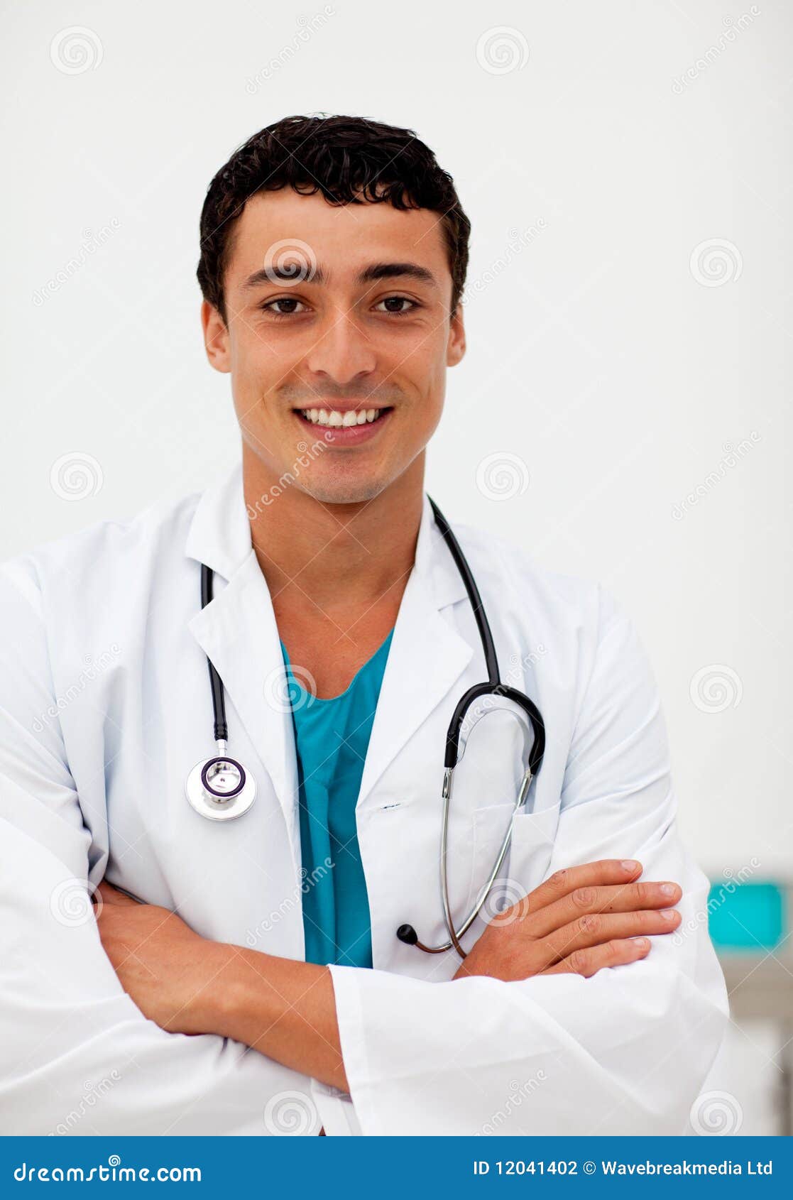 Attractive Male Doctor Smiling at Camera Stock Photo - Image of ...