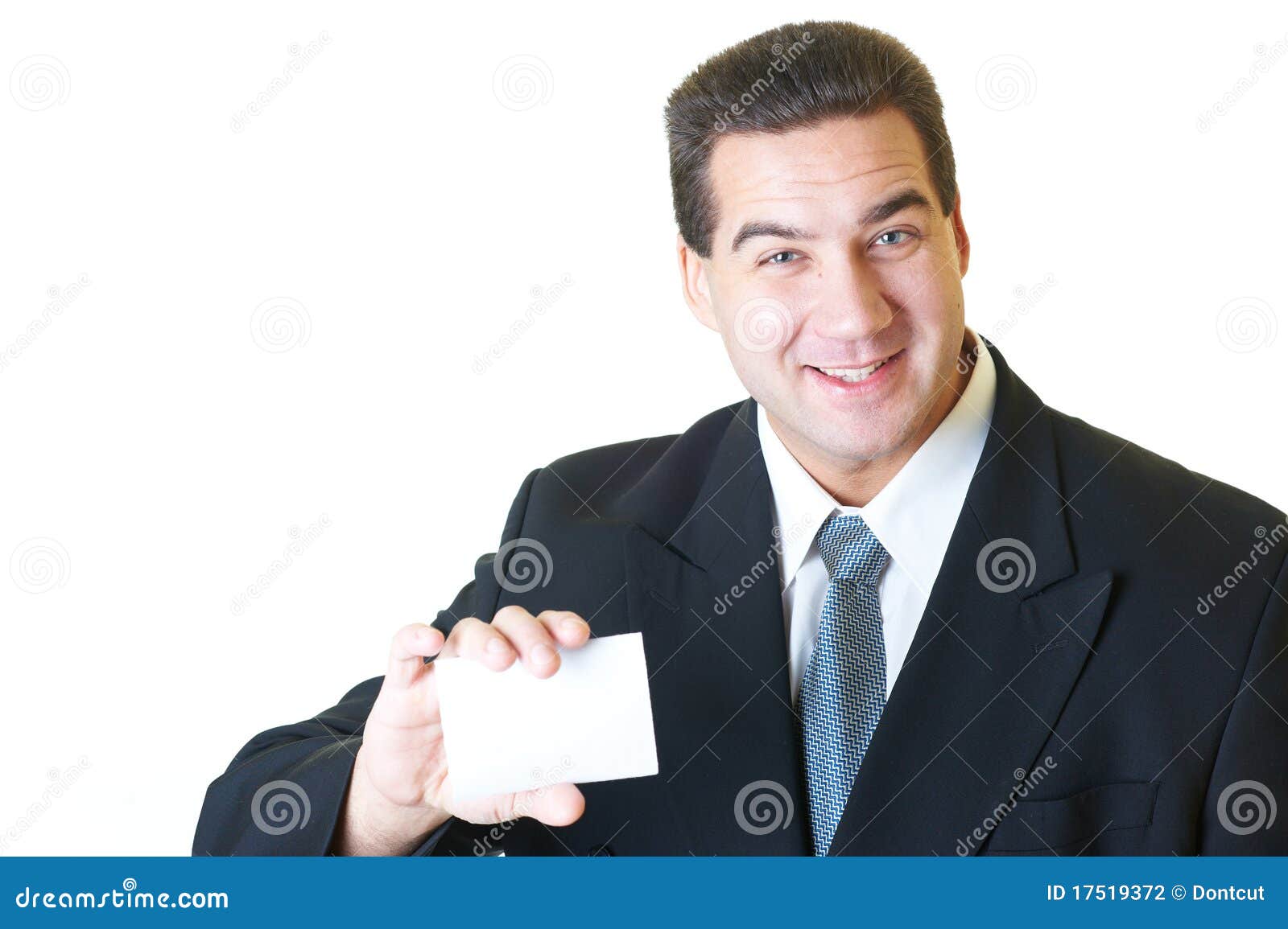 Attractive Man with Blank Card Stock Photo - Image of modern, face ...