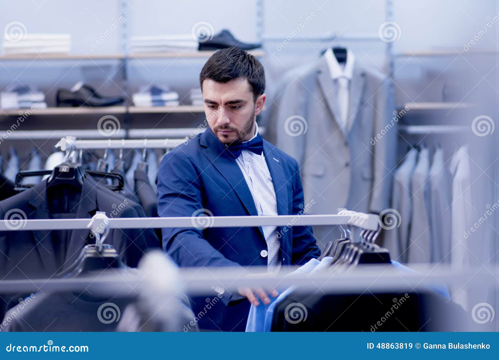 Attractive Man in Boutique of Clothing. Stock Image - Image of classic ...