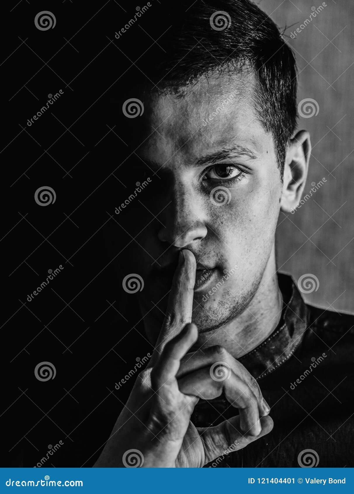 Man with Finger stock image. Image of people, gesturing - 121404401