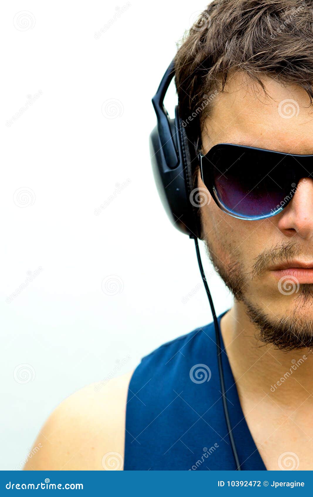 Attractive Man with Headphones Stock Photo - Image of face, listen ...