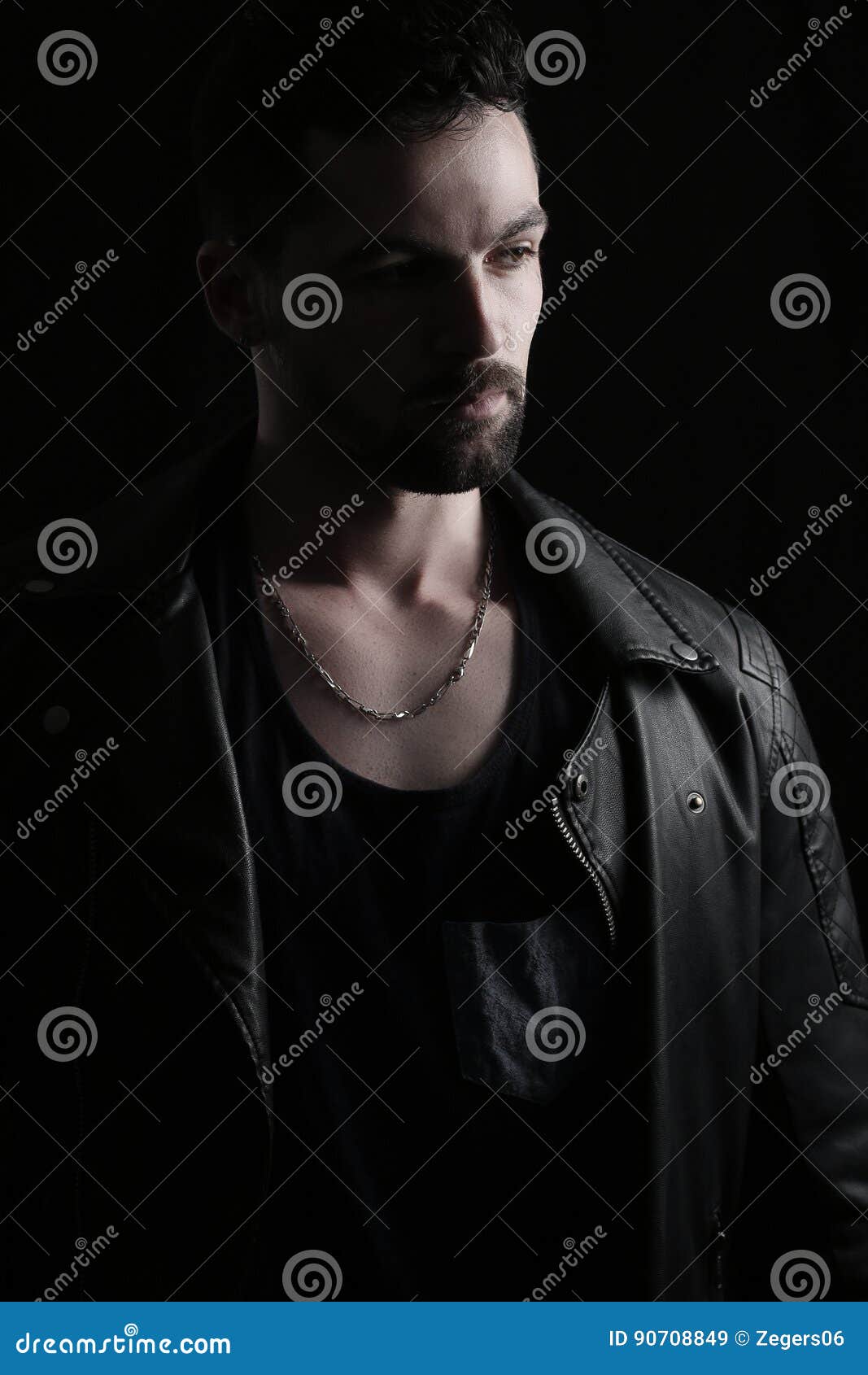 Attractive Man Looking Down Stock Image - Image of background, person ...