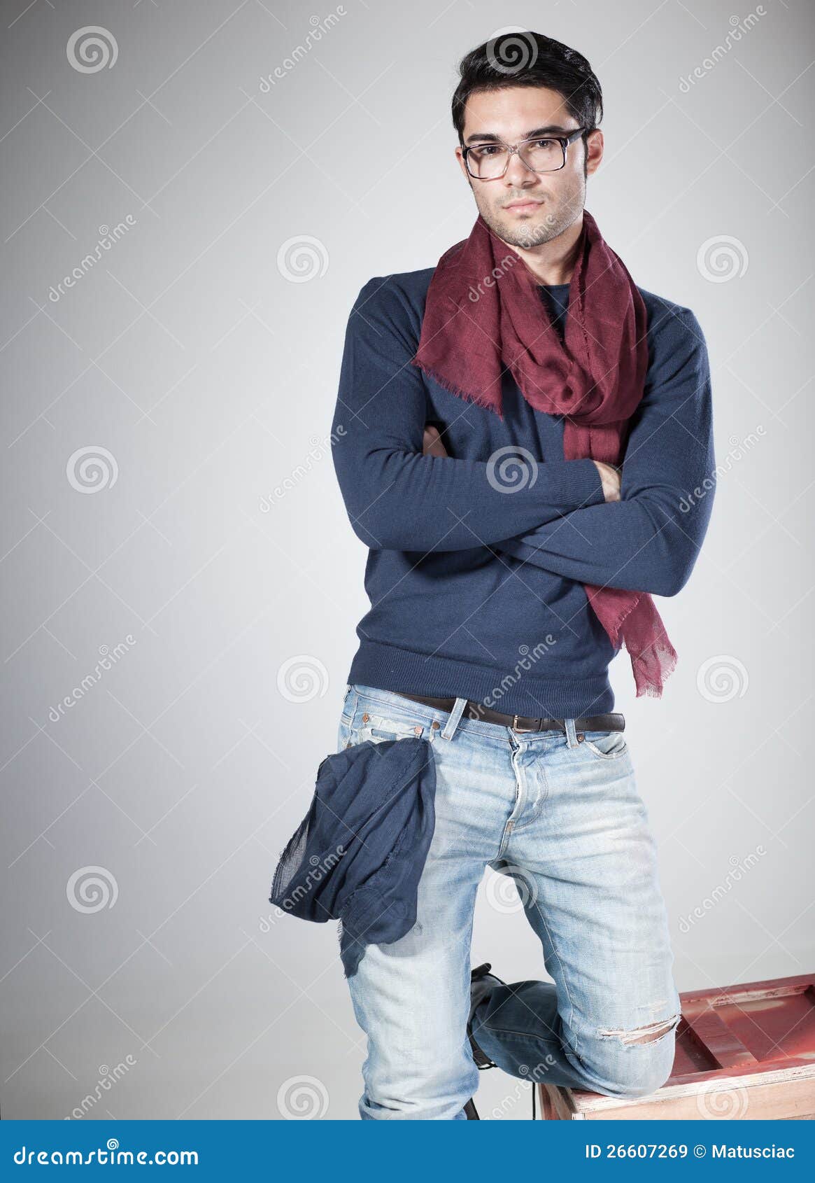 Attractive Man Posing in the Studio Stock Image - Image of adult, good ...