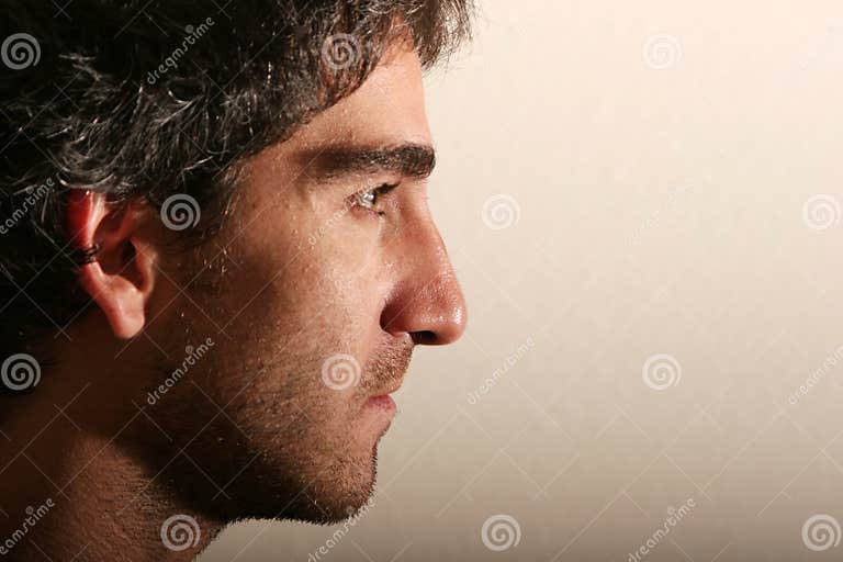 Attractive Man Profile View Stock Photo - Image of hair, expression ...