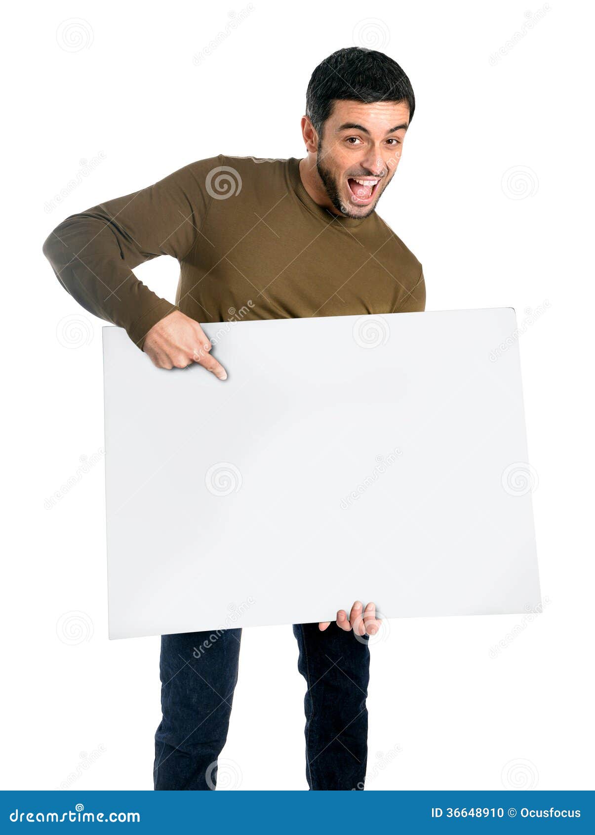 Man Pointing At Blank Poster Stock Photography | CartoonDealer.com ...