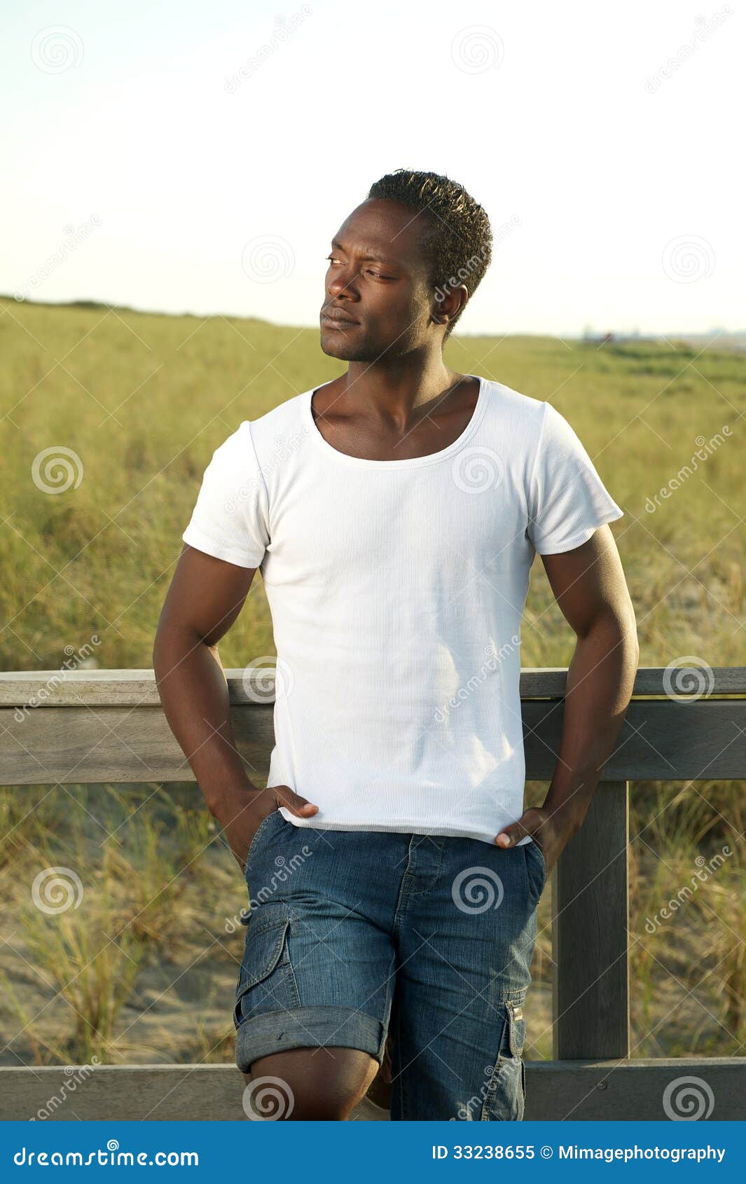 Attractive Man Standing Outdoors Stock Image - Image of male ...