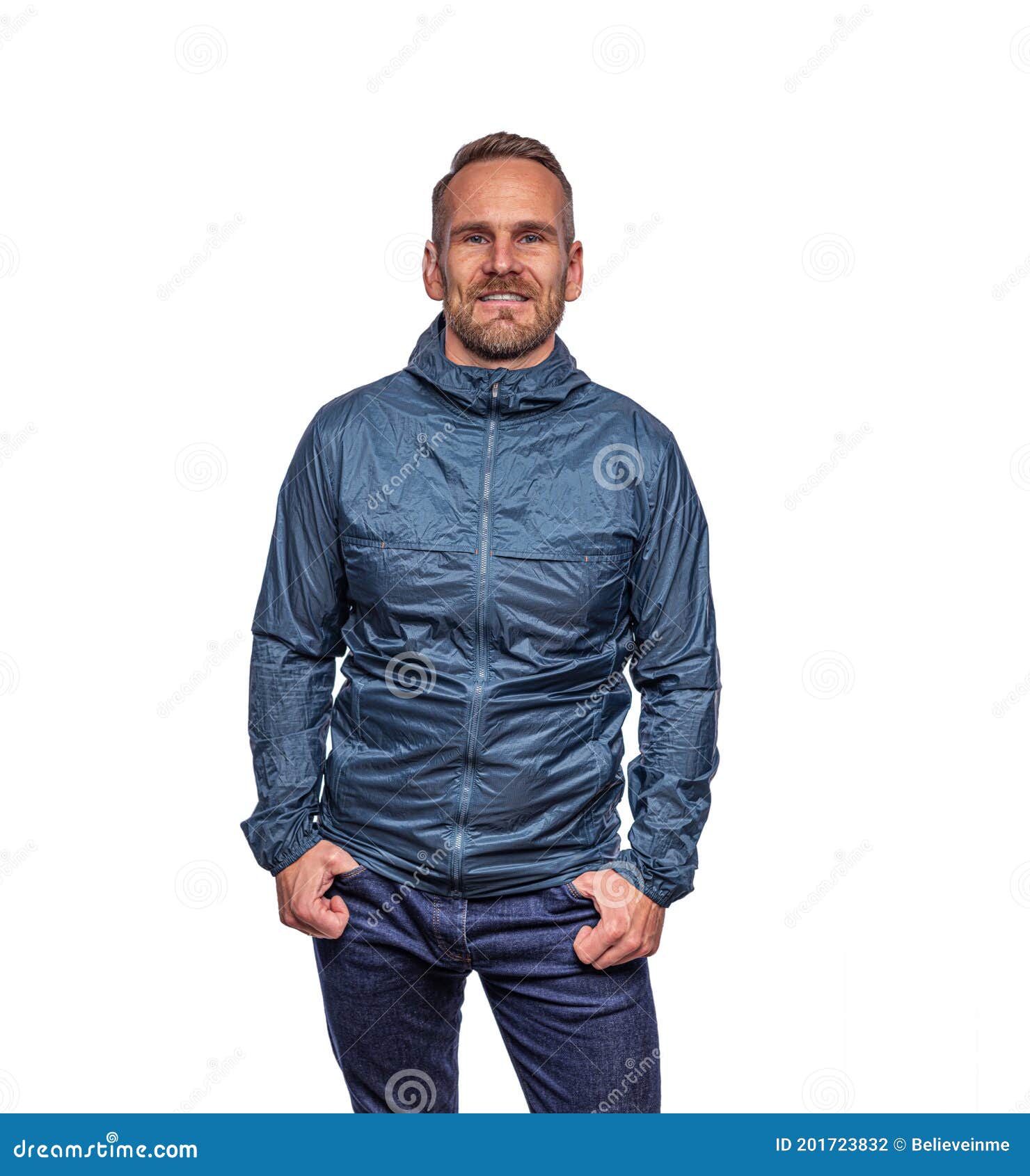 Attractive Man Standing Posing Over White Background Stock Photo ...