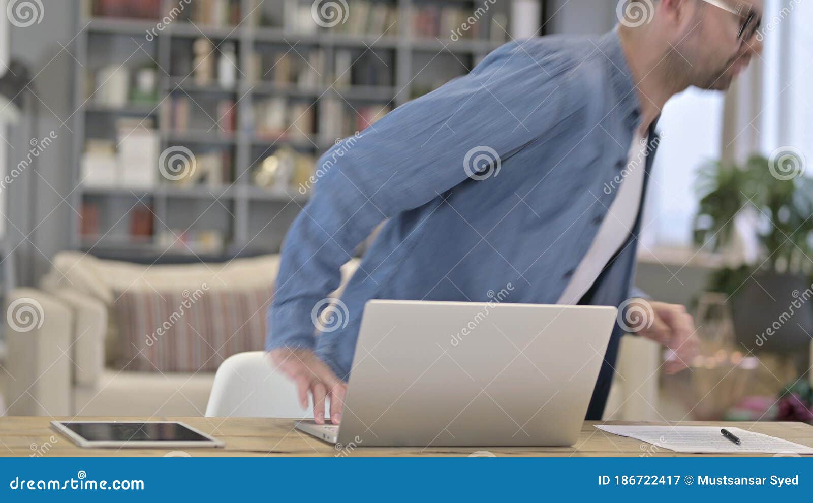 Attractive Man Standing Up and Going Away Stock Image - Image of ...