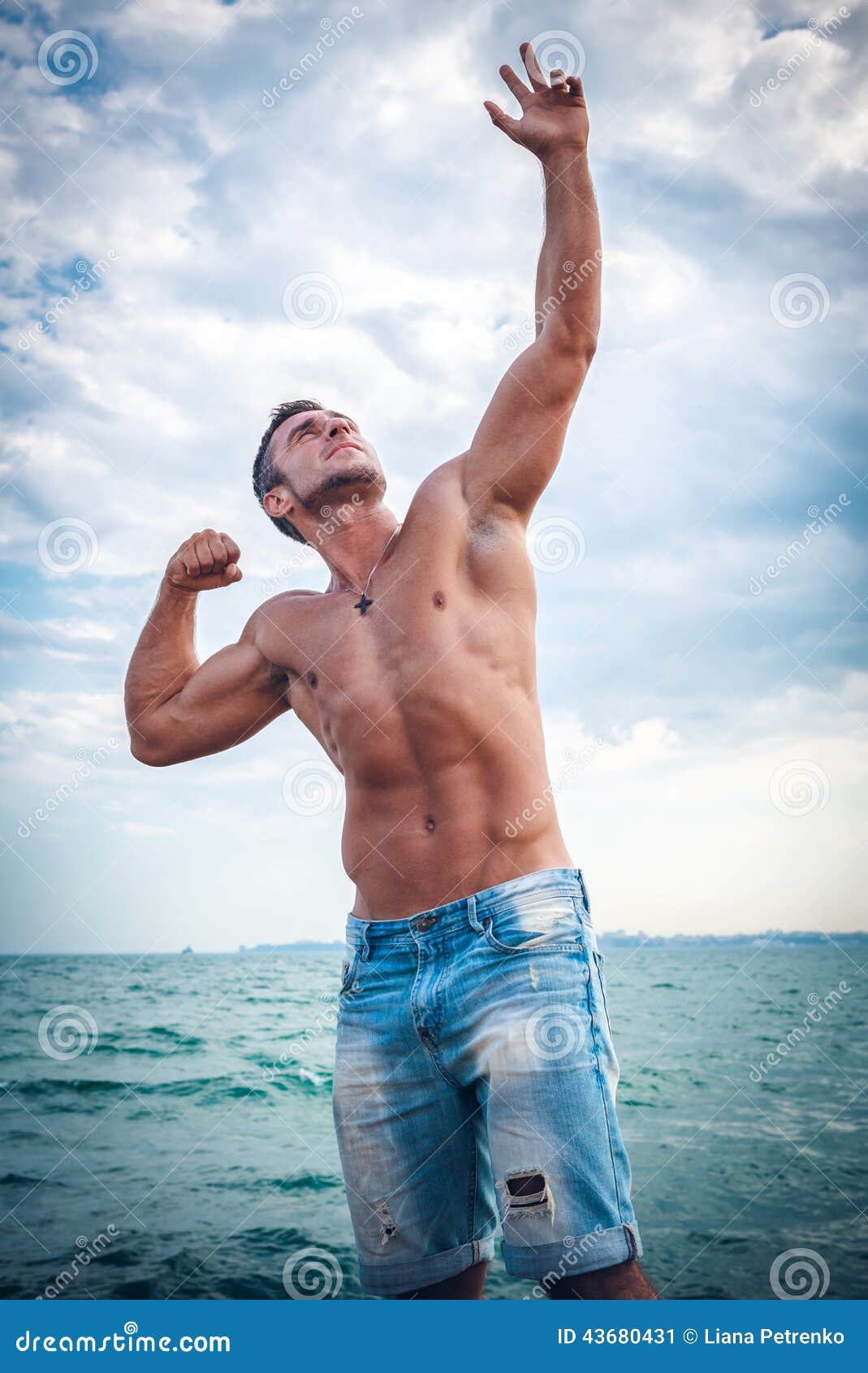 Attractive Man Staying in the Sea Stock Image - Image of model, staying ...